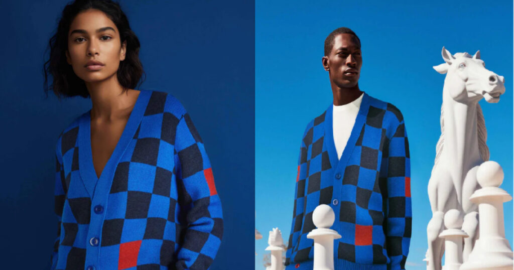 Sheep Inc. unveils ‘Checkmate’ cardigan, a tapestry of square chess ...